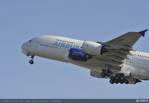 Turbinas Trent XWB, do Airbus A380, completam seu primeiro teste de voo ...